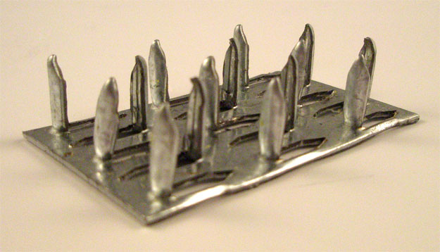 Impaling Clip For Mounting Fiberglass Sound Absorbing Panels